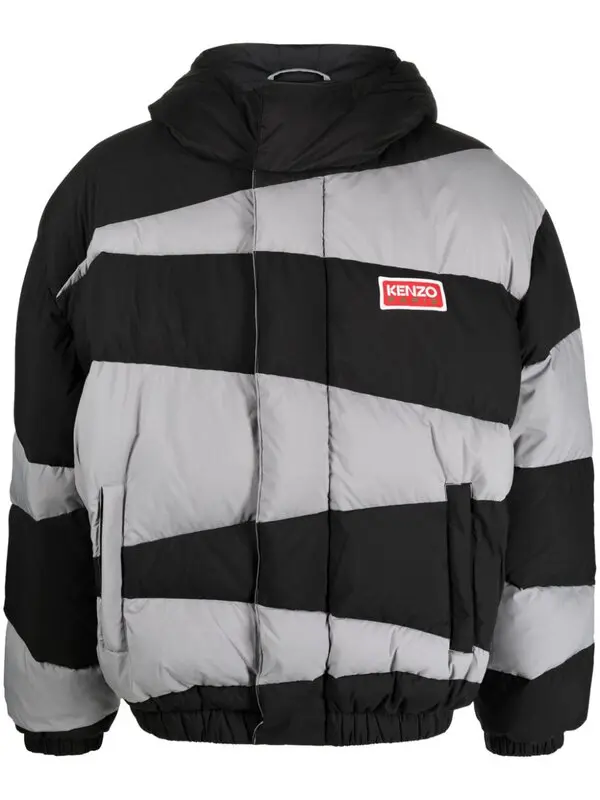 Kenzo Dazzle Stripe Padded Jacket - Black