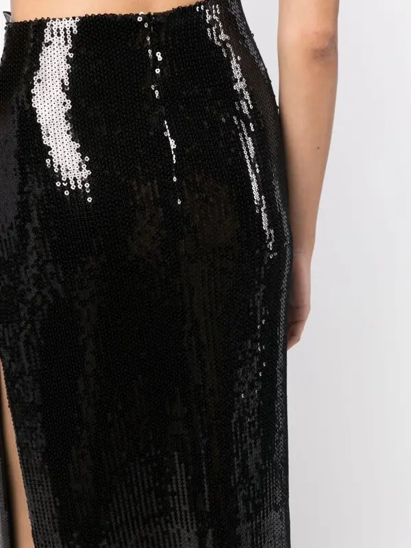 Galvan Sequin-embellished Maxi Skirt - Black