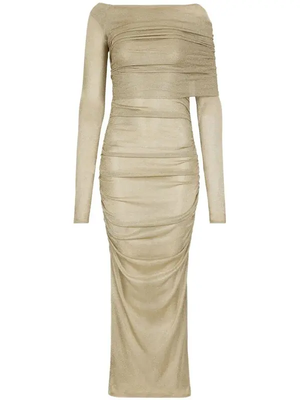 knee length dresses for ladies Dolce & Gabbana RUNWAY Floral Mesh Maxi Dress Multicolor main image 0