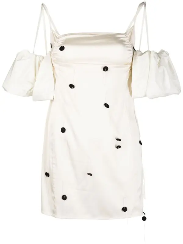 Jacquemus La Mini Robe Chouchou Brodee Minidress - White