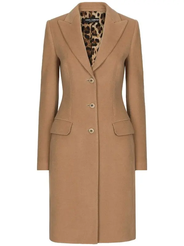 Dolce & Gabbana Single-breasted Midi Coat - Neutrals
