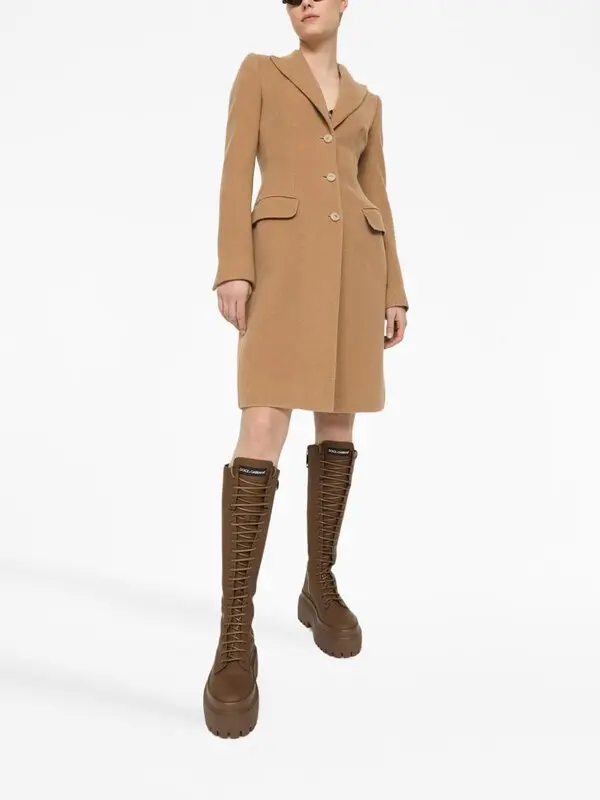 Dolce & Gabbana Single-breasted Midi Coat - Neutrals