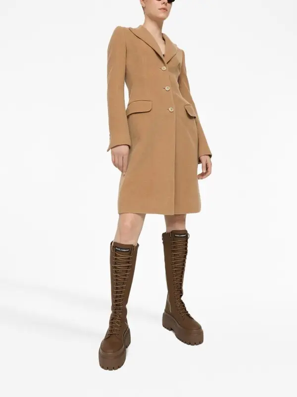 Dolce & Gabbana Single-breasted Midi Coat - Neutrals