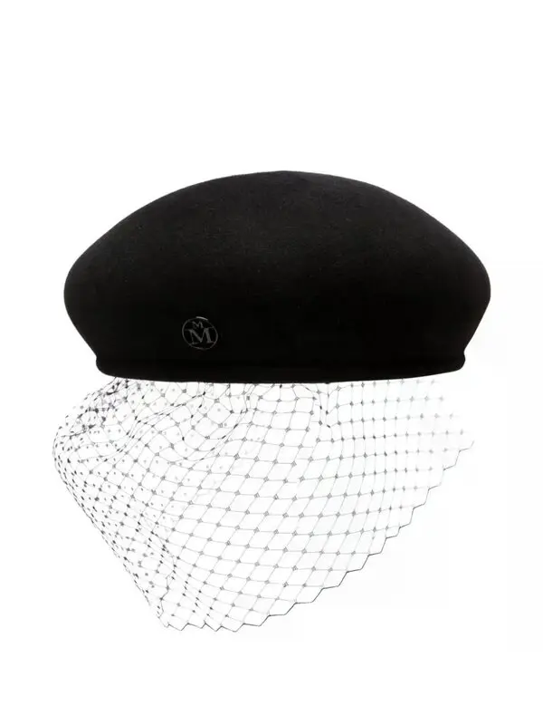 MAISON MICHEL New Bonnie Veil Hat - Black
