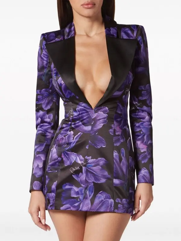 Philipp Plein Duchesse Floral-print Minidress