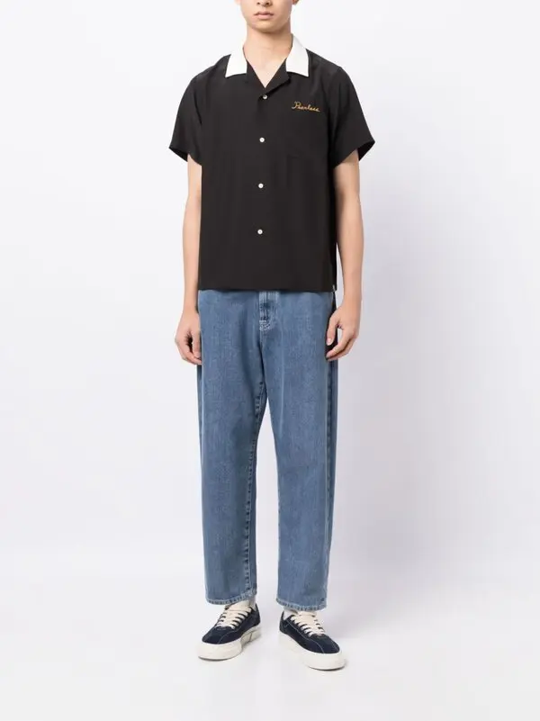 Visvim Logo-embroidered Silk Shirt - Black