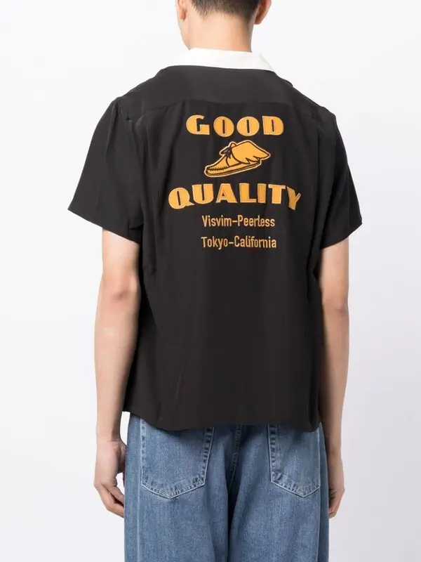 Visvim Logo-embroidered Silk Shirt - Black