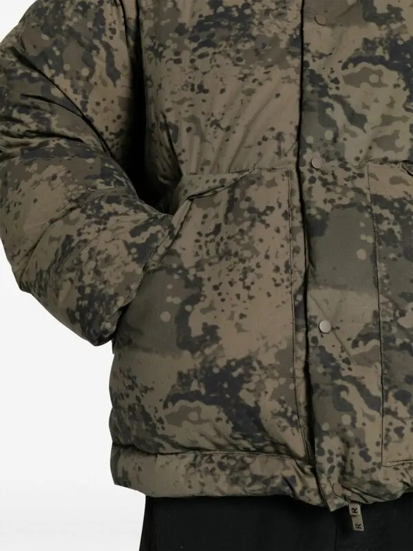 REPRESENT Logo-embroidered Camouflage Puffer Jacket