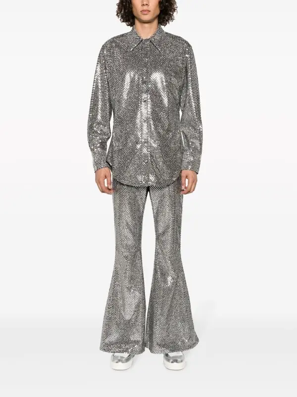 ERL Sequinned Flared Trousers