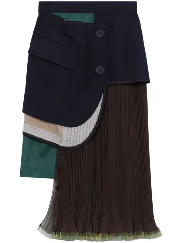 Kolor Layered Asymmetric Midi Skirt
