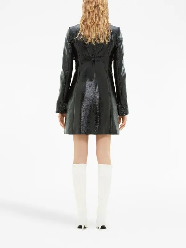 COURREGES Heritage Belted Vinyl Coat - Black