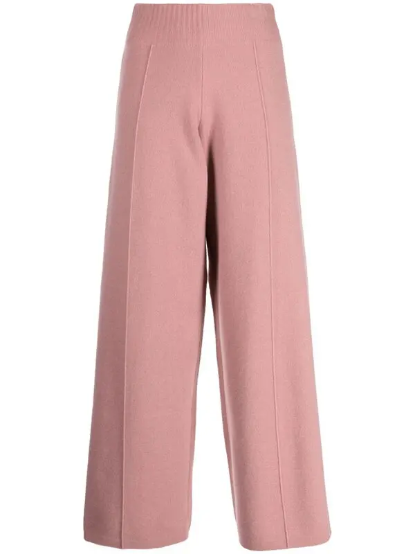 Pringle Of Scotland Seam-detail Wide-leg Trousers - Pink