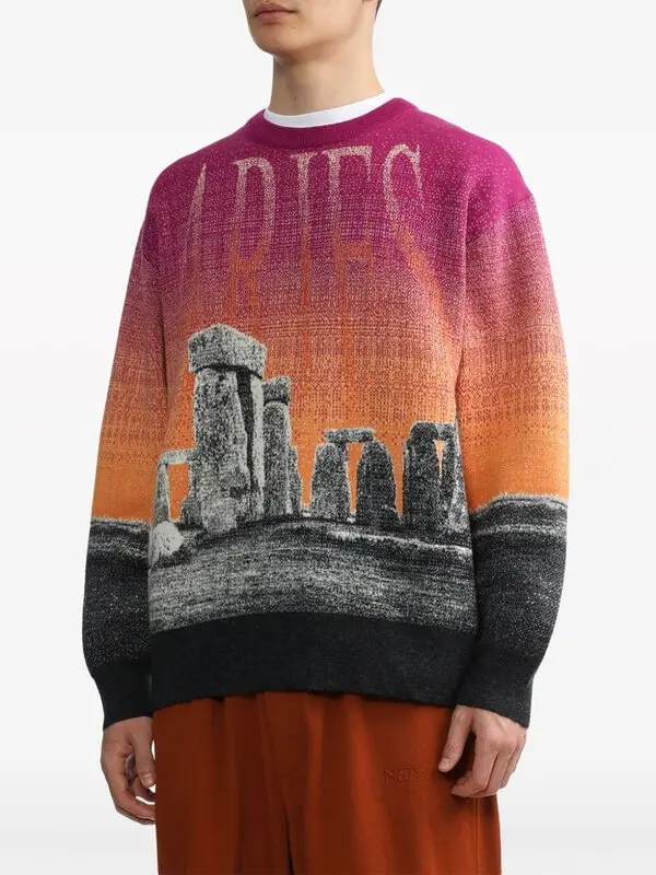 Aries Henge Illustration-print Jumper - Pink