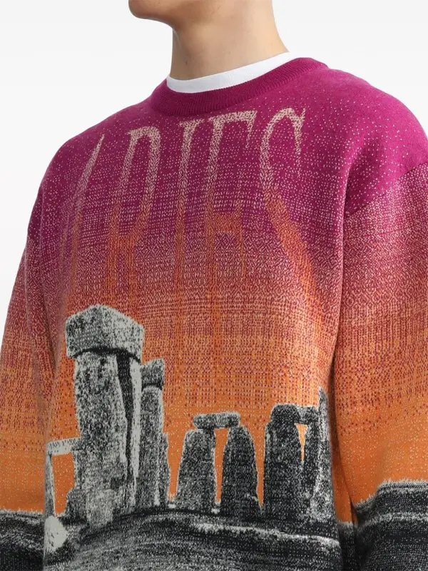 Aries Henge Illustration-print Jumper - Pink