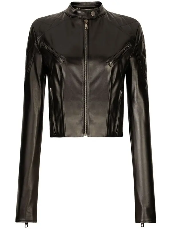 Dolce & Gabbana Zip-up Leather Biker Jacket