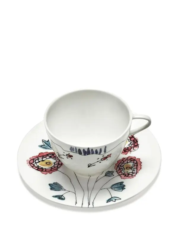 SERAX X Marni Midnight Flowers Coffee Cup And Saucer - White