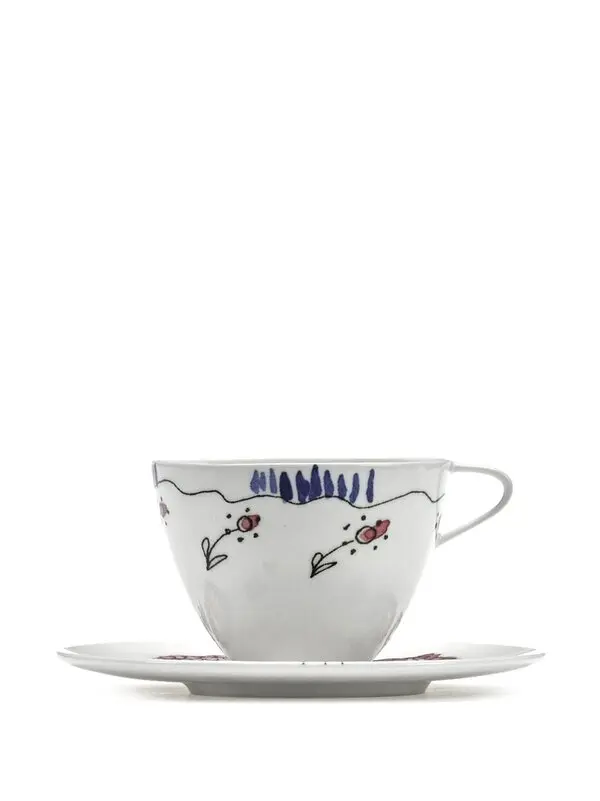 SERAX X Marni Midnight Flowers Coffee Cup And Saucer - White