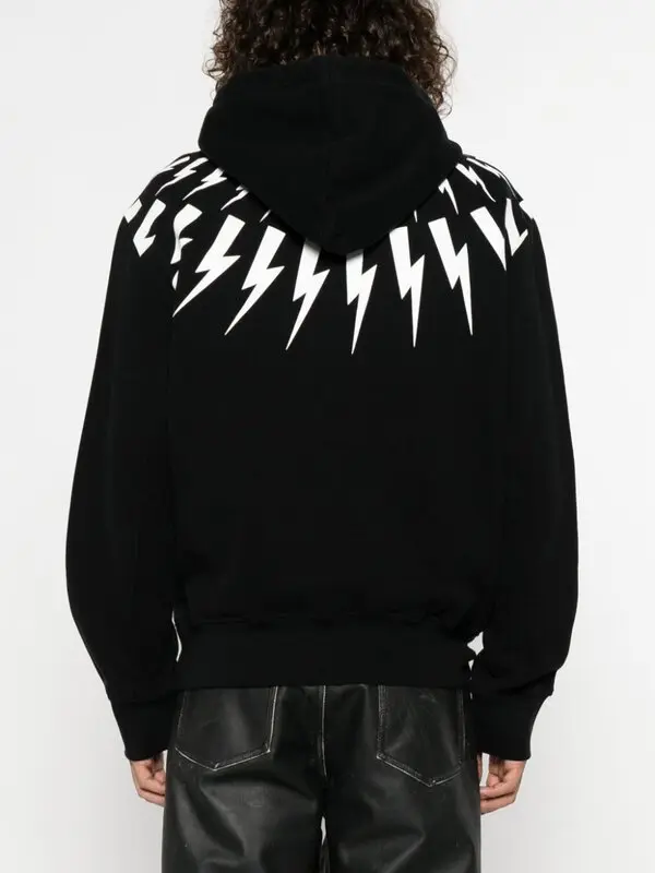 Neil Barrett Thunderbolt Cotton Hoodie - Black