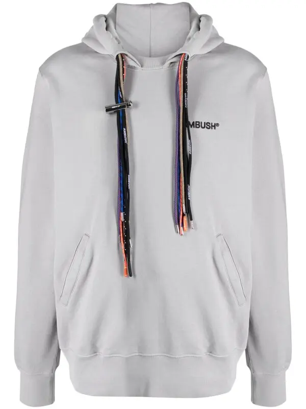 AMBUSH Multicord Drawstring Cotton Hoodie - Grey
