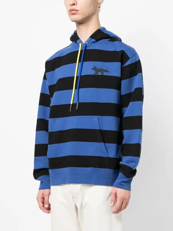 Maison Kitsuné Stripe-pattern Jersey Hoodie