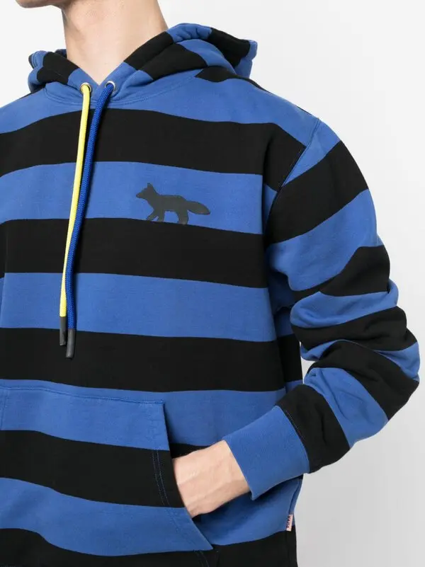 Maison Kitsuné Stripe-pattern Jersey Hoodie