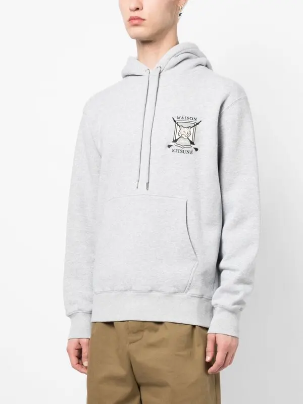 Maison Kitsuné Logo-embroidered Jersey Hoodie