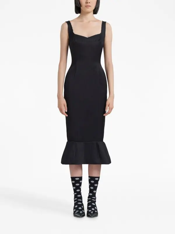 Marni Flounce-hem Sheath Midi Dress