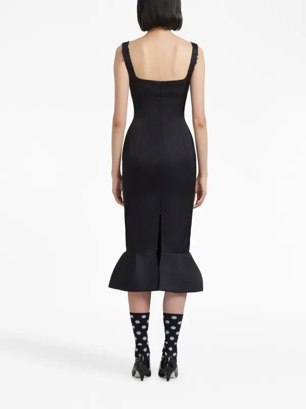 Marni Flounce-hem Sheath Midi Dress