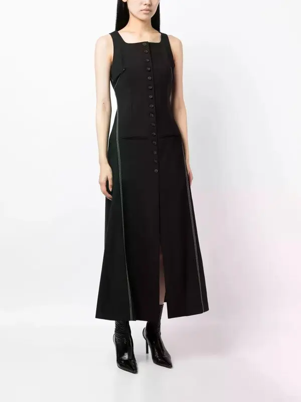 MARINE SERRE Button-front Midi Dress