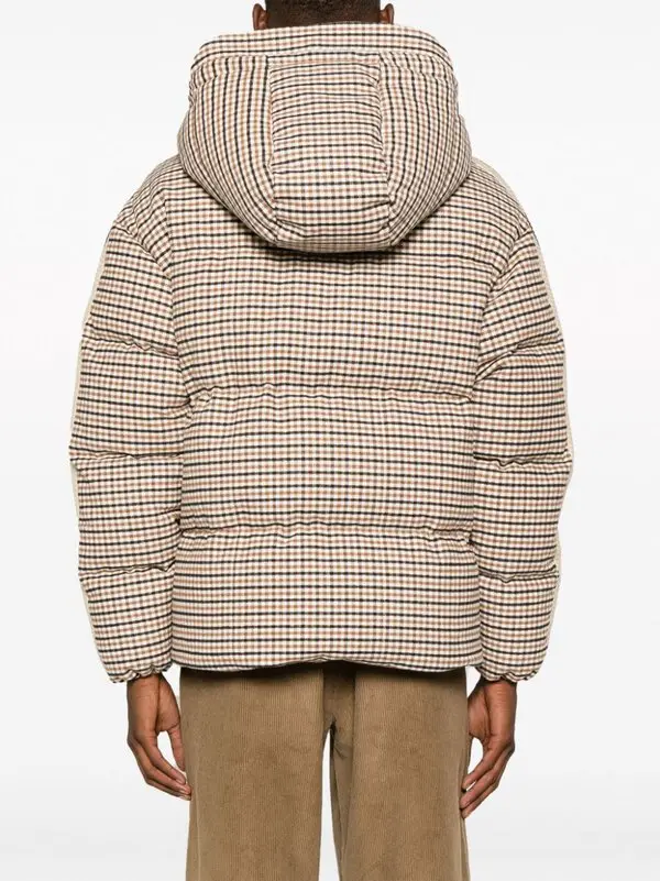 Palm Angels Check-pattern Hooded Puffer Jacket