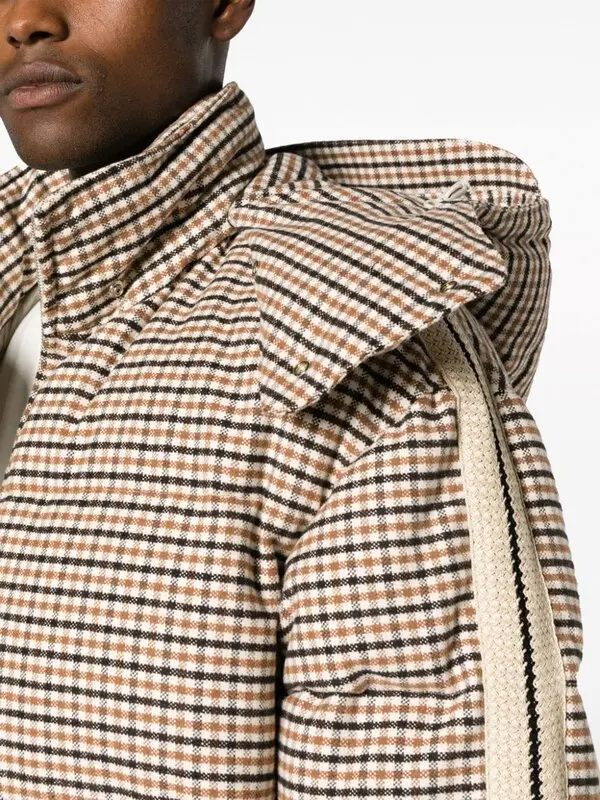Palm Angels Check-pattern Hooded Puffer Jacket