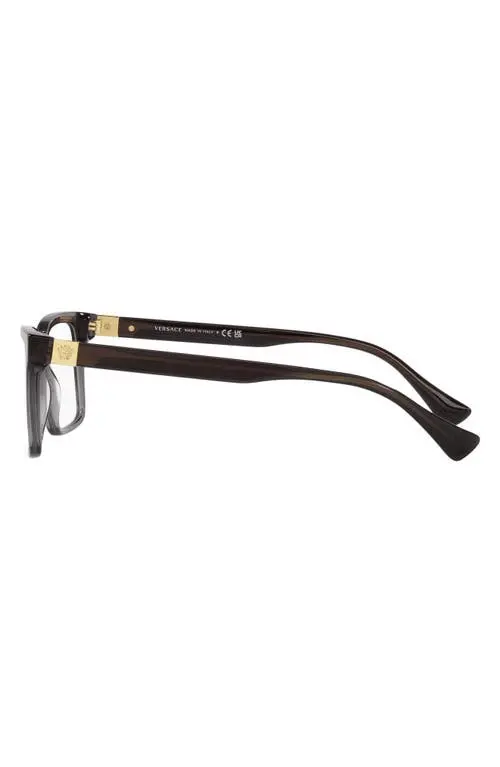 Versace 56mm Rectangular Eyeglasses - Transparent Grey