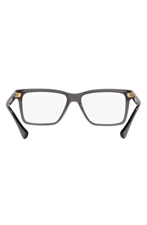 Versace 56mm Rectangular Eyeglasses - Transparent Grey