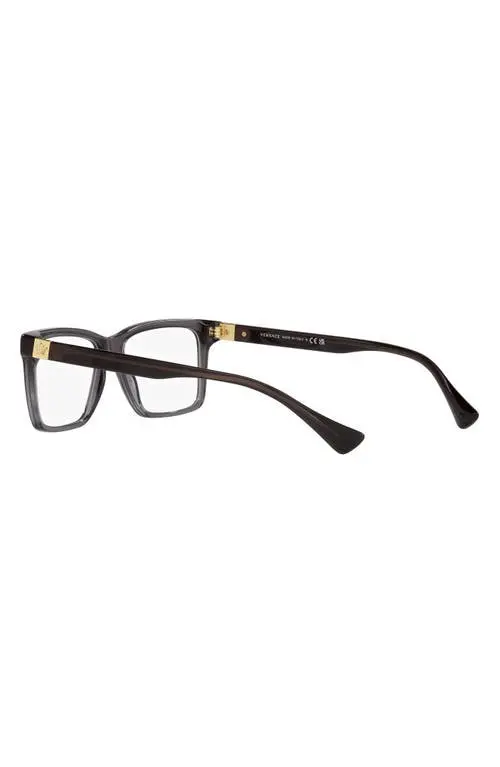Versace 56mm Rectangular Eyeglasses - Transparent Grey