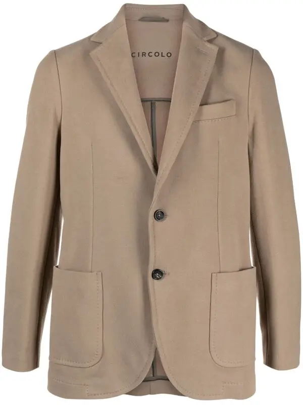 CIRCOLO 1901 Single-breasted Cotton-blend Jersey Blazer - Neutrals