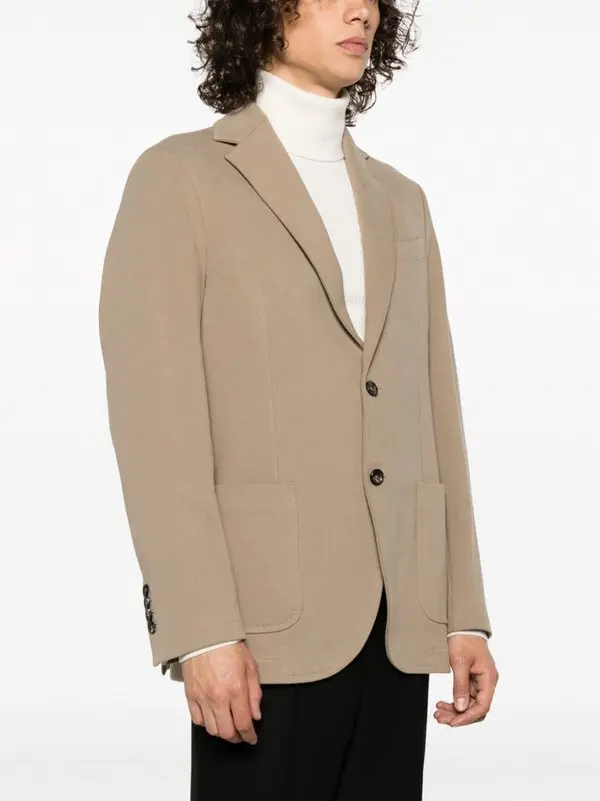 CIRCOLO 1901 Single-breasted Cotton-blend Jersey Blazer - Neutrals