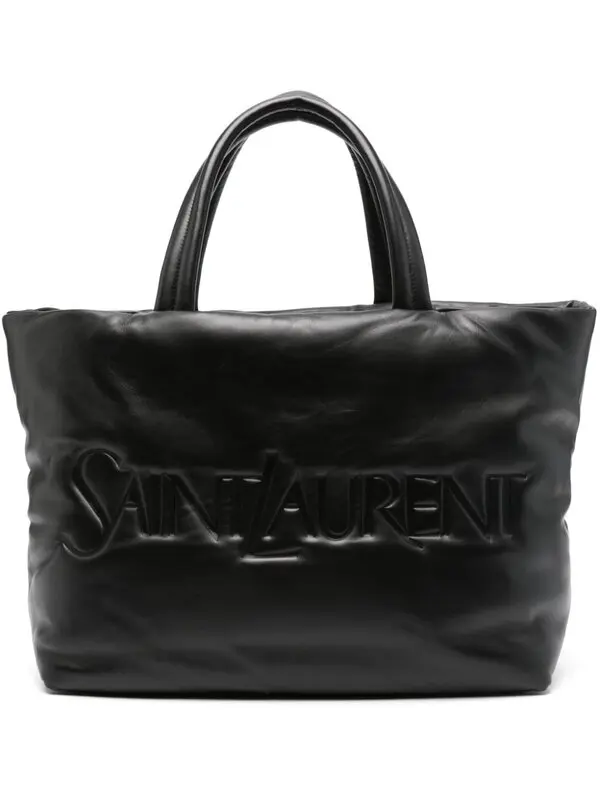 Saint Laurent Logo-debossed Leather Tote Bag