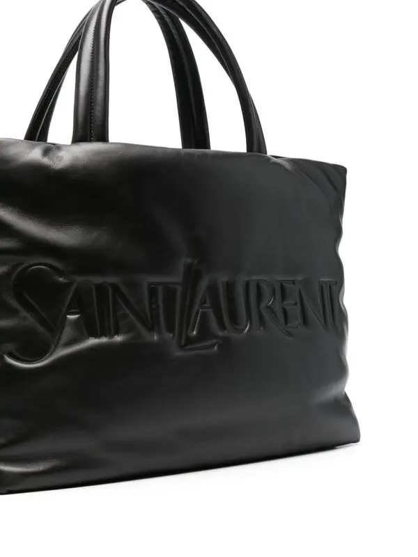Saint Laurent Logo-debossed Leather Tote Bag
