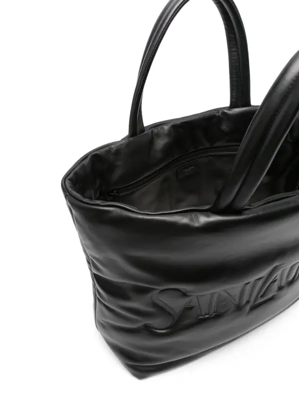 Saint Laurent Logo-debossed Leather Tote Bag