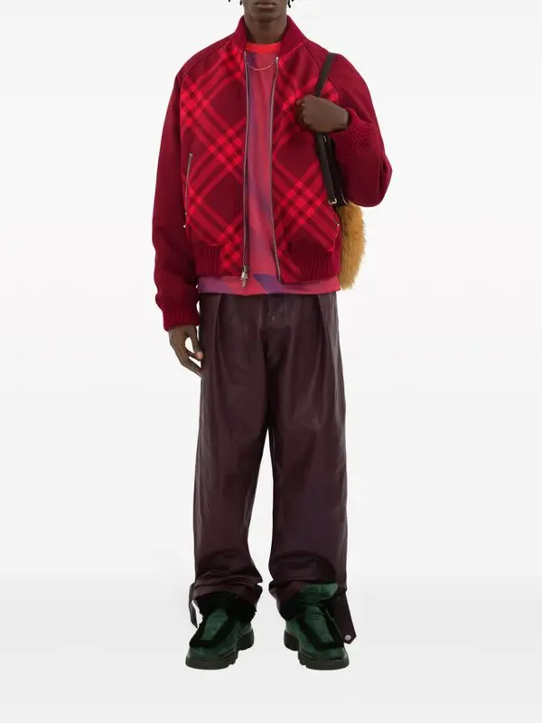 Burberry Reversible Check-print Bomber Jacket - Red
