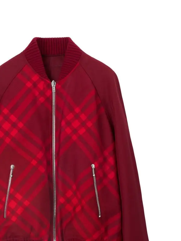 Burberry Reversible Check-print Bomber Jacket - Red