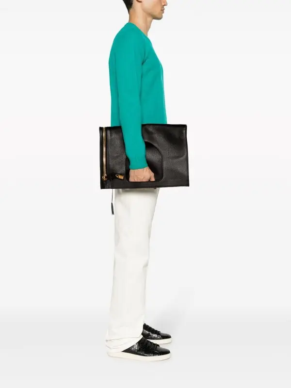 TOM FORD Grained-leather Tote