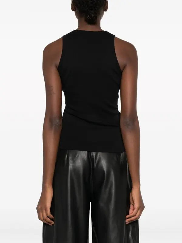 Coperni Metal-embellished Cotton Tank Top - Black
