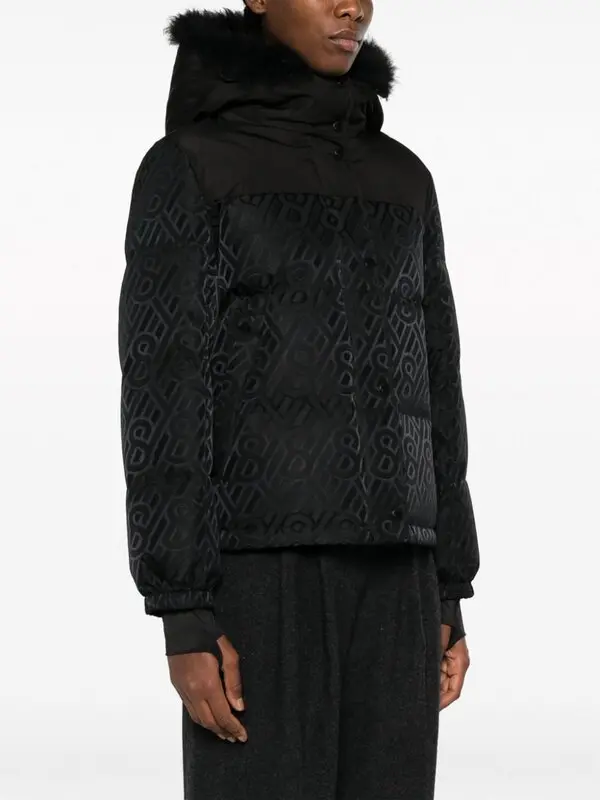 YVES SALOMON Monogram-pattern Hooded Down Jacket