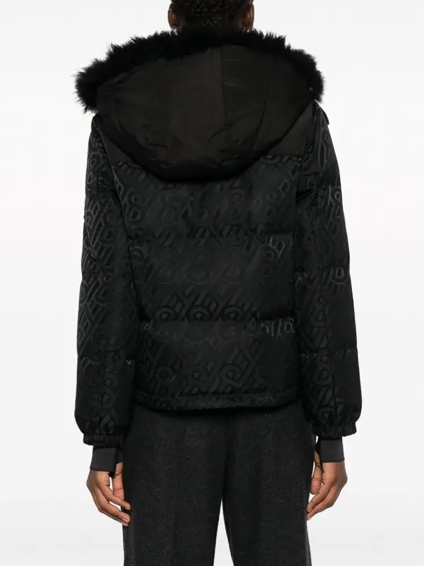 YVES SALOMON Monogram-pattern Hooded Down Jacket