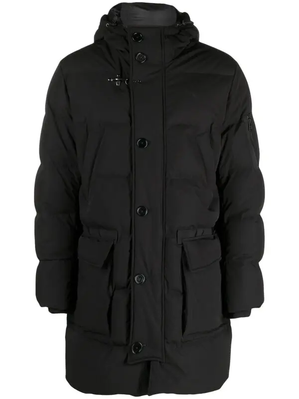 FAY Hooded Padded Coat - Black