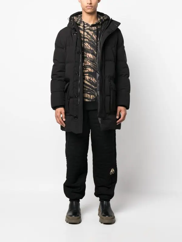 FAY Hooded Padded Coat - Black