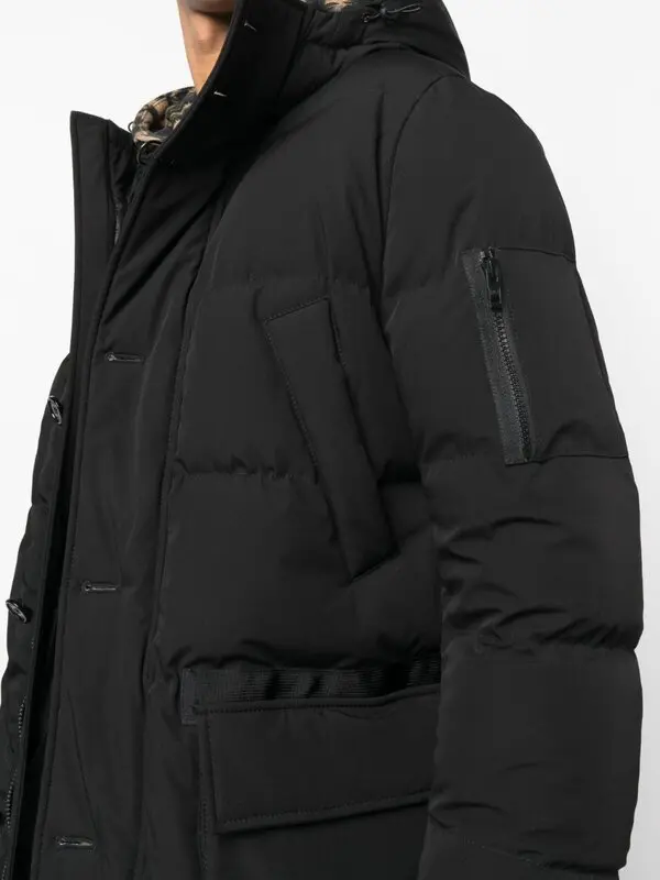 FAY Hooded Padded Coat - Black