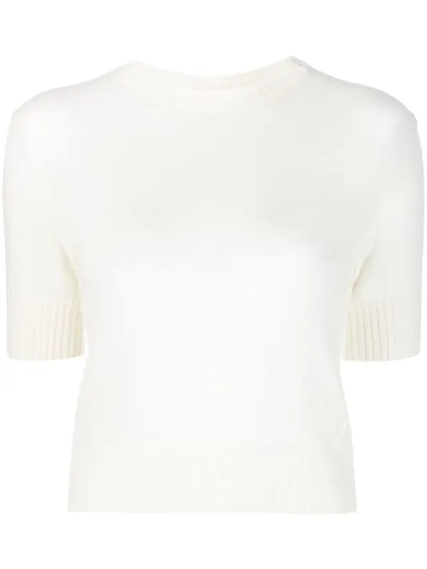 JIL SANDER Short-sleeve Wool Top - Neutrals