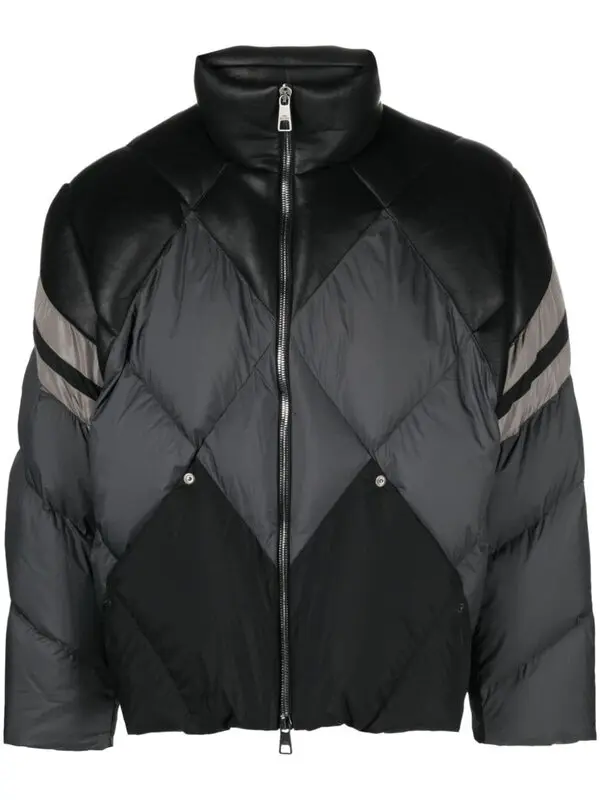 Neil Barrett Panelled Mock-neck Padded Jacket - Black